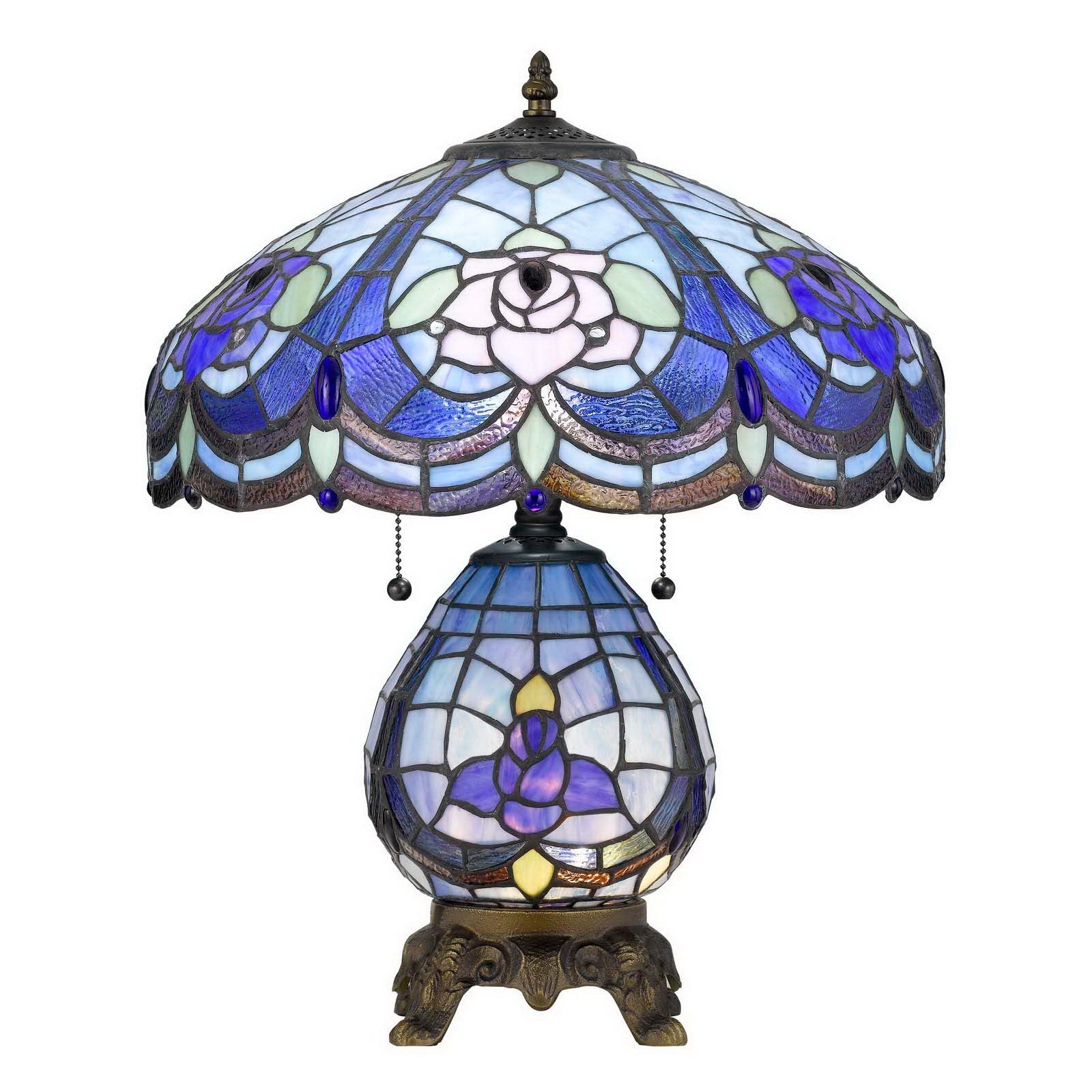 60W X 2 TIFFANY TABLE LAMP WITH 7W NIGHT LIGHT – LookInTheAttic