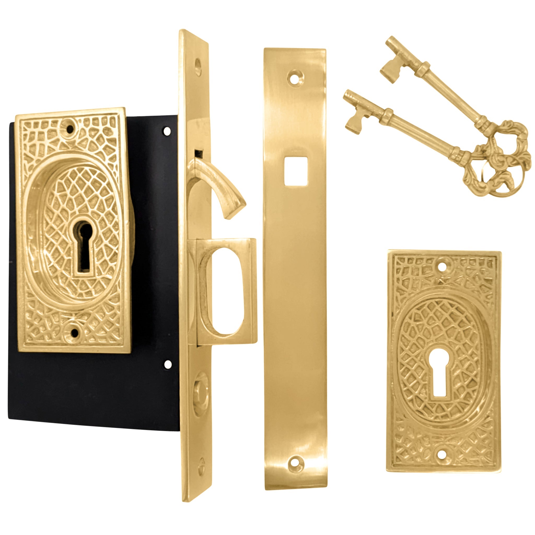 Craftsman Pattern Single Pocket Privacy (Lock) Style Door Set ...